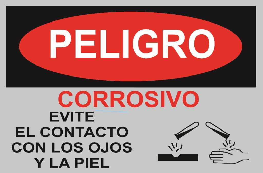 Peligro Corrosivo Evite el contacto con los Ojos – SEÑALETICAS ...